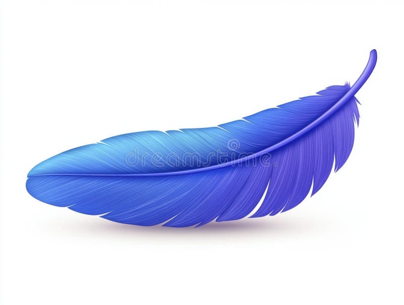 Single Blue Gradient Feather on White Background Stock Illustration ...
