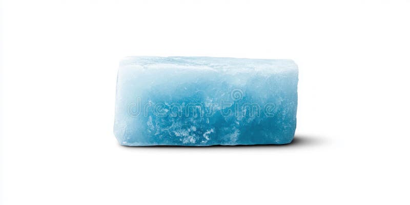 Single Blue Ice Block Isolated on White Background Stock Illustration ...