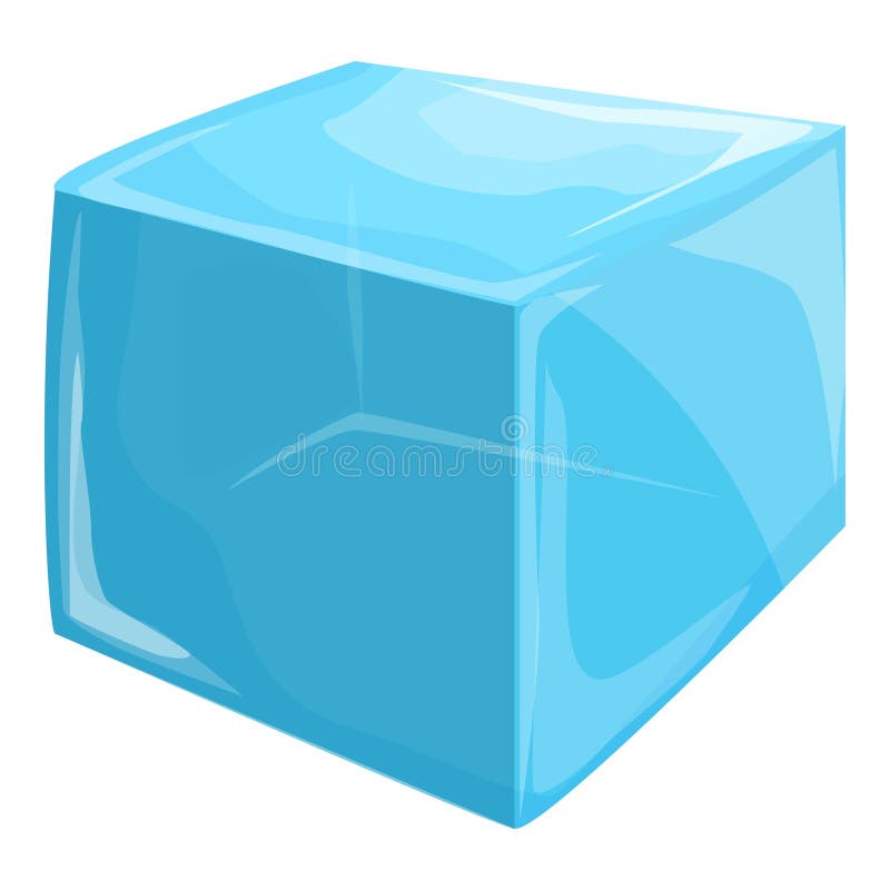 Single Blue Ice Cube Freezing Making Cold Square Shape Stock ...