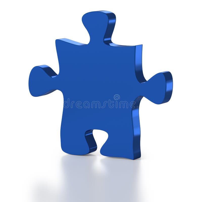 Single Blue Jigsaw Puzzle Piece Stock Illustration - Illustration of ...