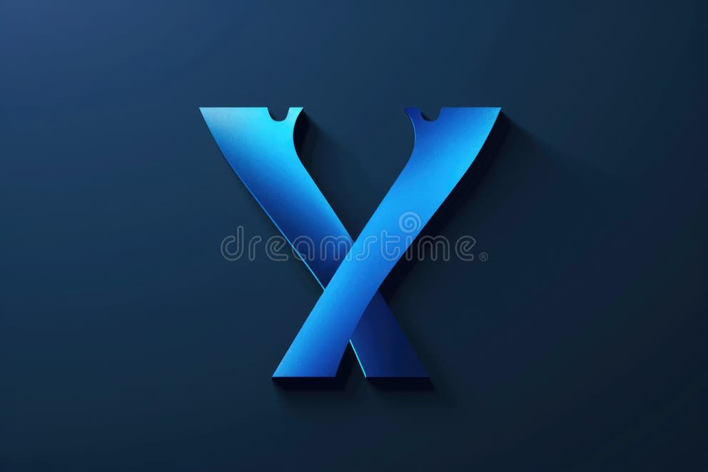 A Single Blue Letter X on a Dark Background Stock Illustration ...