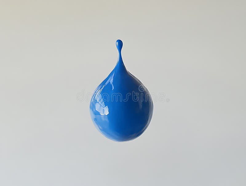 Single Blue Liquid Drop Suspended in Air Stock Illustration ...