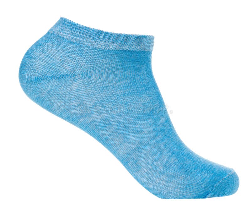 Single Blue Low Cut Ankle Sock Isolated Stock Image - Image of comfort ...