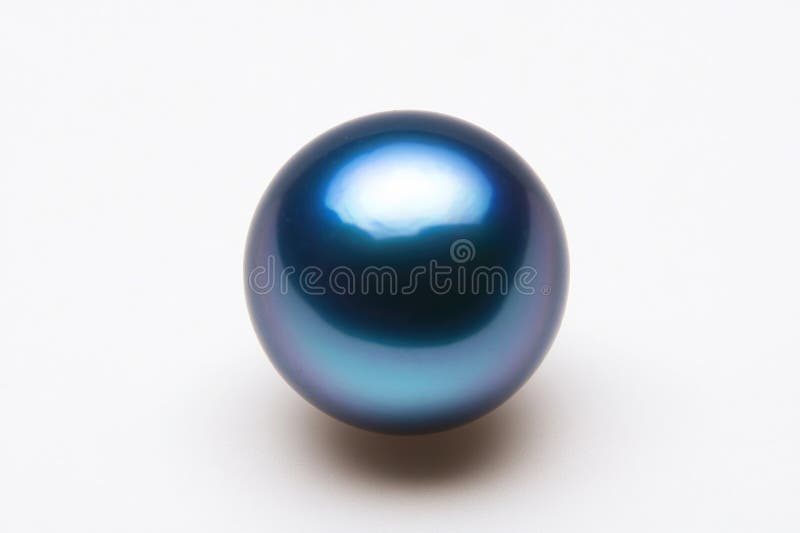 Single Blue Pearl on a White Background, a Small and Beautiful Gemstone ...