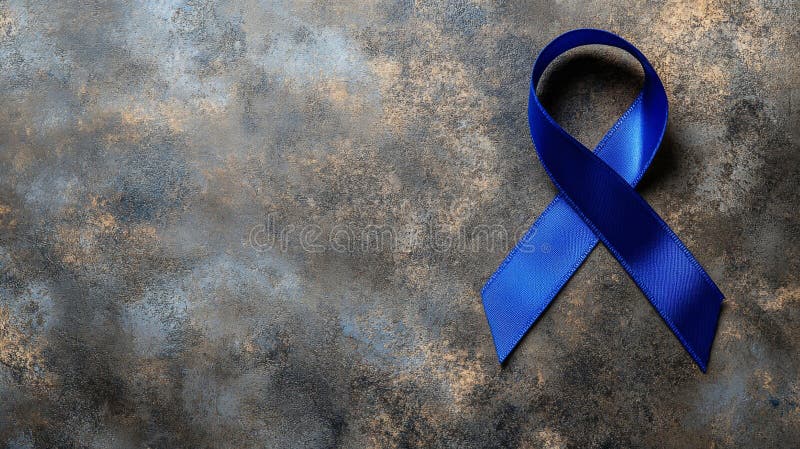 A Single Blue Ribbon on a Dark Textured Background Stock Illustration ...