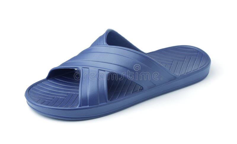 Single blue slide sandal stock photo. Image of rubber - 370301566