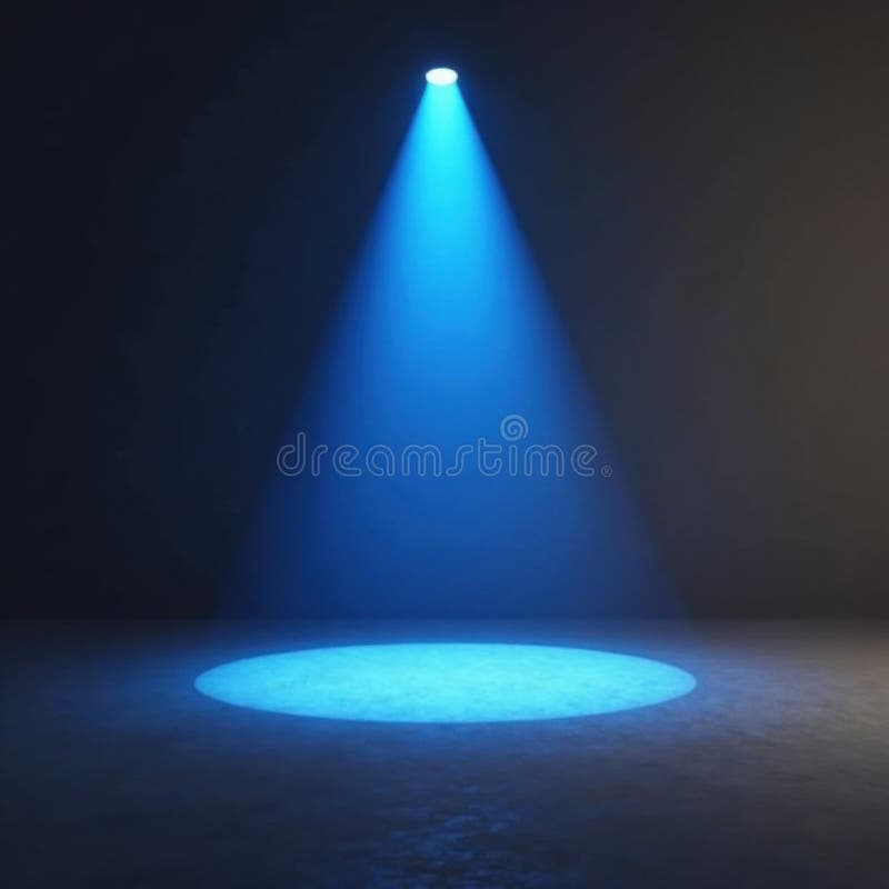 Single Blue Spotlight Illuminating Empty Stage, Light, Theatrical ...