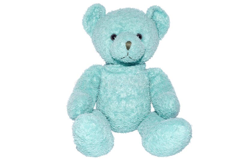 Single blue teddy bear stock photo. Image of care, clipping - 177457388