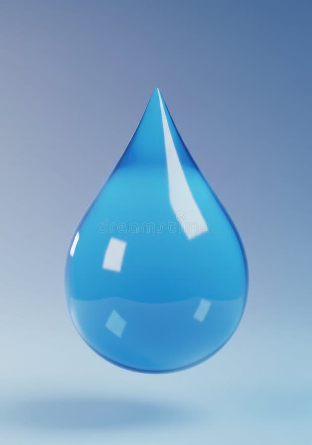 Single Blue Water Drop on Gradient Background Stock Illustration - Illustration of liquid ...