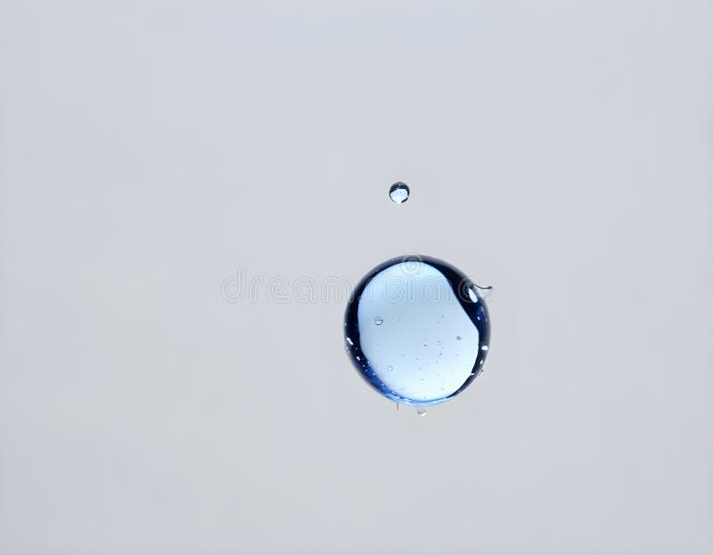 Single Blue Water Drop with Small Droplets Stock Illustration ...