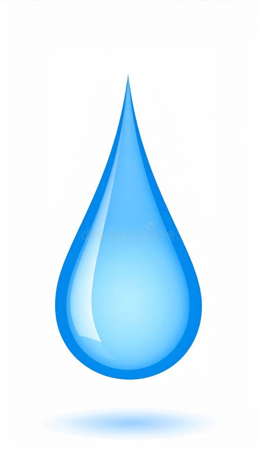 Single Blue Water Drop on White Background Stock Illustration ...