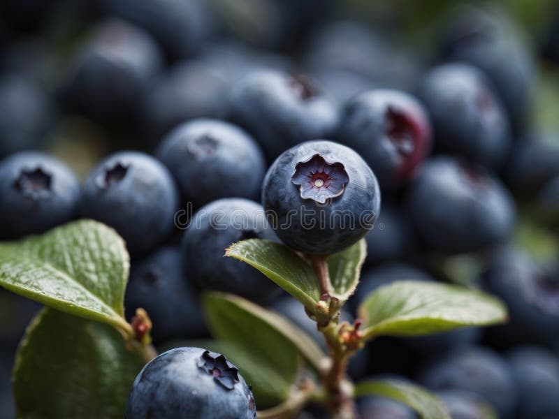 A Single Blueberry in Focus with Blurred Blueberries in the Background ...