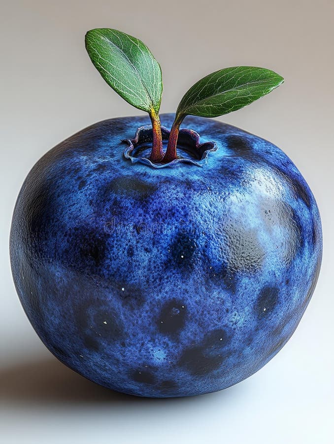 Single Blueberry Isolated White Background a Single Blueberry Vibrant ...