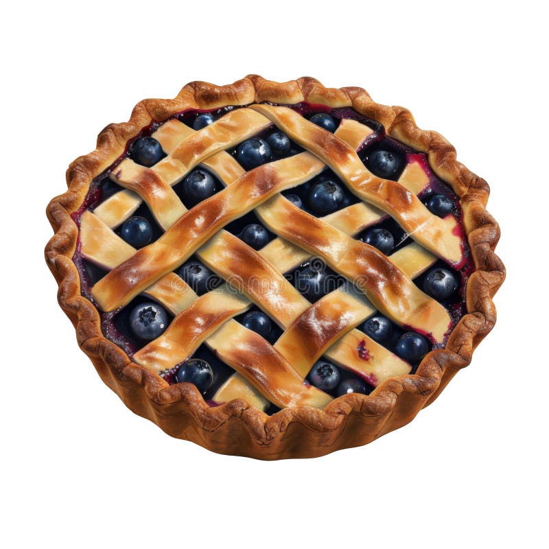 A Single Blueberry Pie with a Lattice Crust Stock Image - Illustration ...
