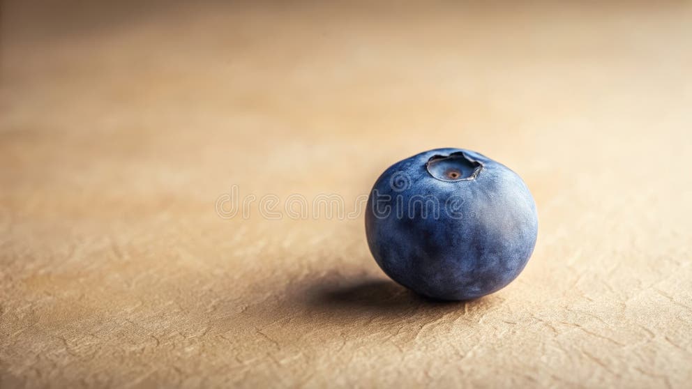 Single Blueberry Resting on a Textured Surface, a Study in Close-up ...