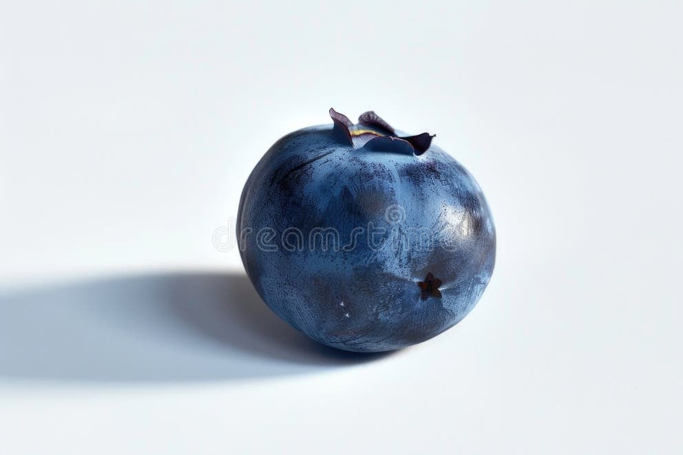 A Single Blueberry Sits on a White Surface Stock Photo - Image of white ...