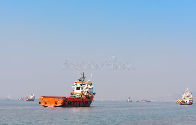 A Single Boat ,moving Towards Its Destination in this Big Blue Ocean ...