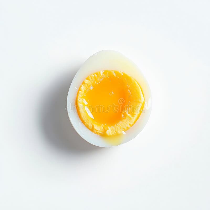 A Single Boiled Egg with Yolk, Isolated on a White Background ...