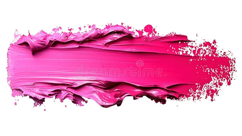 Single Bold Stroke of Deep Pink Paint Isolated on a Transparent ...