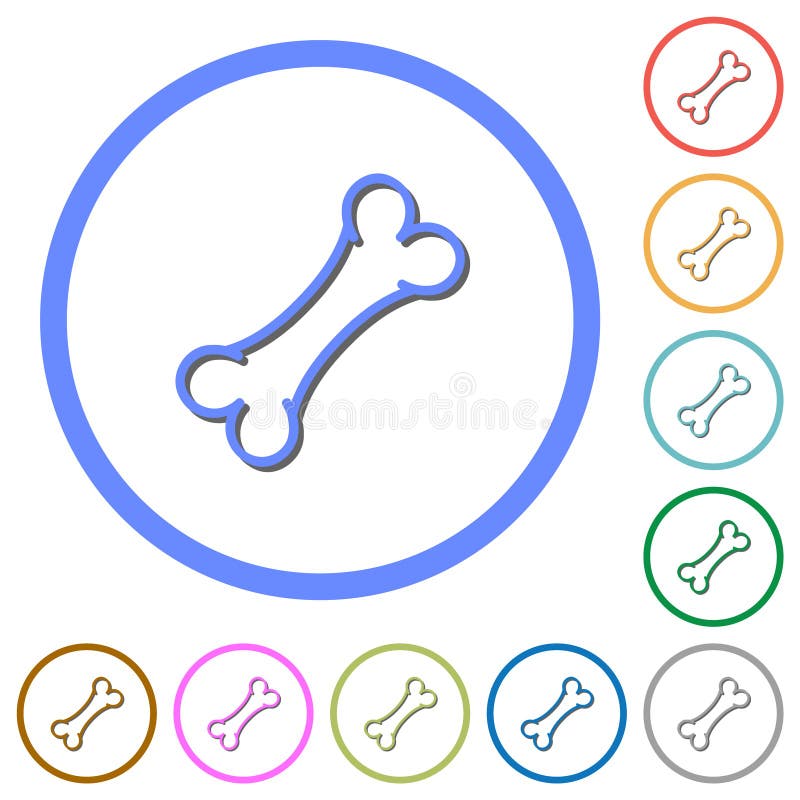 Single Bone Icons with Shadows and Outlines Stock Vector - Illustration of limb, healthy: 201184603