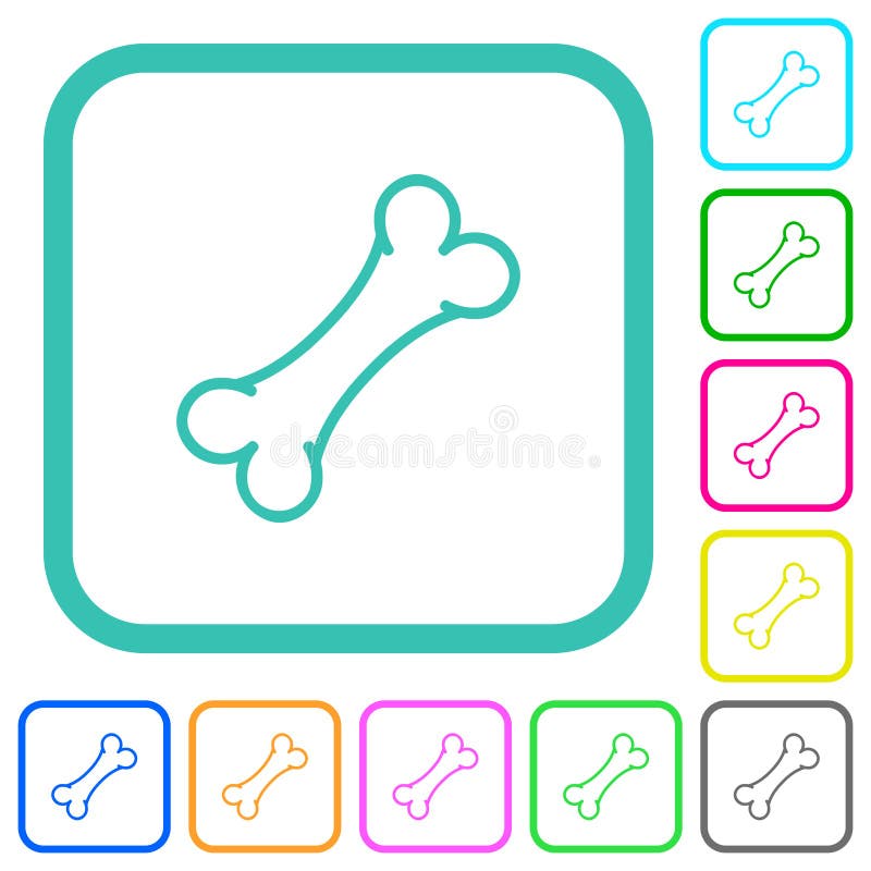 Single Bone Vivid Colored Flat Icons Stock Vector - Illustration of ...