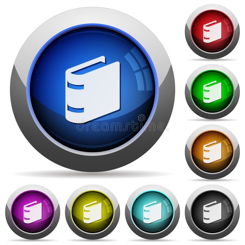 Single Book Round Glossy Buttons Stock Vector - Illustration of buttons ...