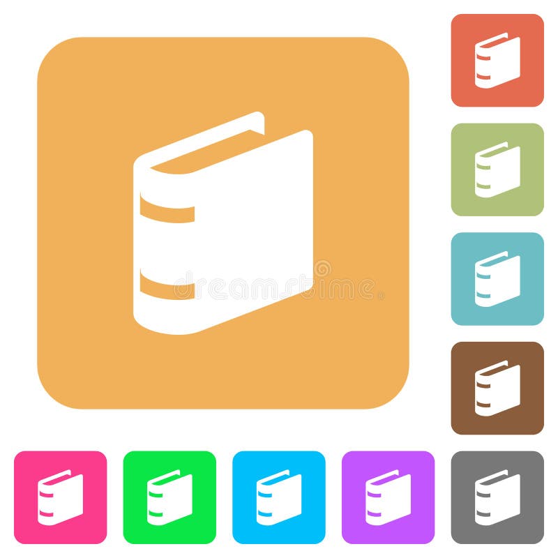 Single Book Rounded Square Flat Icons Stock Vector - Illustration of ...