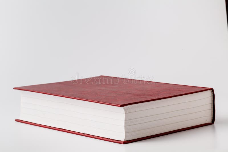 Single Book on a White Background Stock Photo - Image of side, pages ...