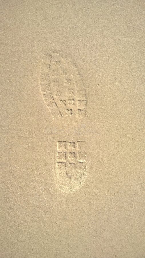 Single Boot Imprint in Beach Sand Stock Photo - Image of path, natural ...