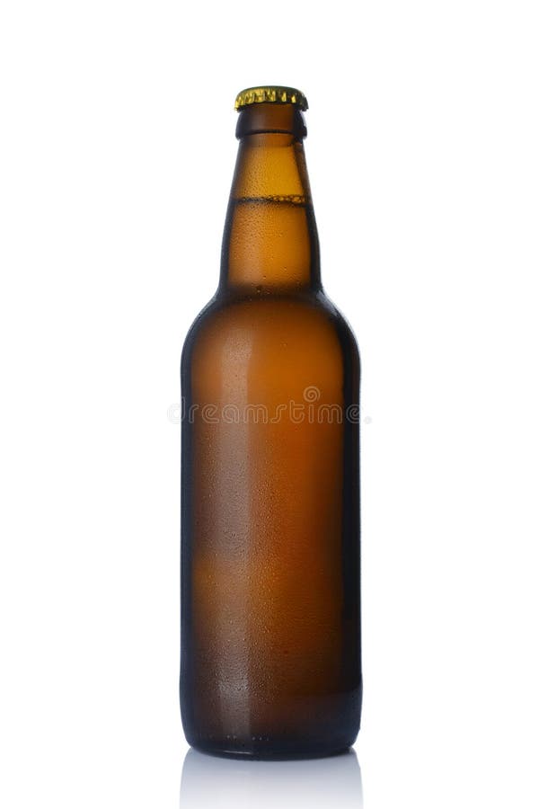 Single Bottle of Cold Beer with Drops Stock Image - Image of alcohol ...