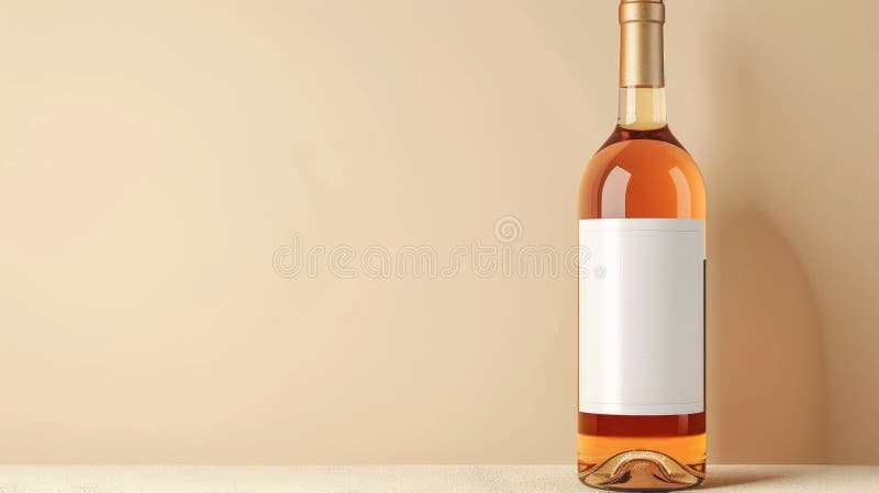 A Single Bottle of Wine Stands Against a Pale Backdrop, Its Label a ...