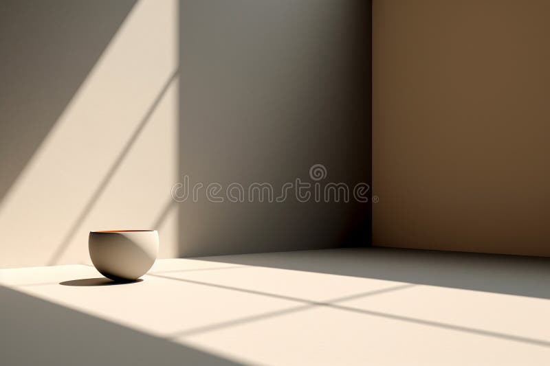 Minimalist Bowl with Shadows Stock Illustration - Illustration of ...