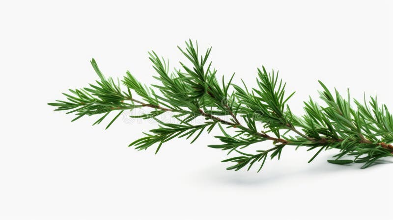 A Single Branch of a Pine Tree on a White Background. Perfect for ...