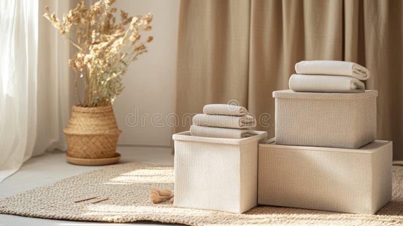 A Single Branded Fabric Storage Box Flyer Styled with Clean Natural ...