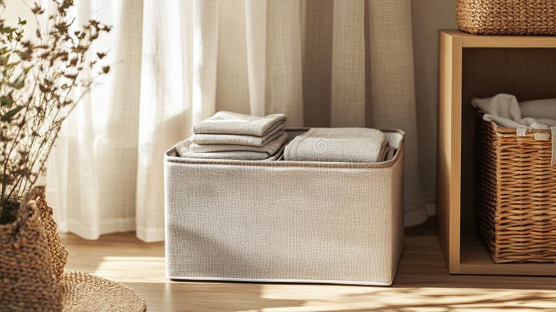 A Single Branded Fabric Storage Box Flyer Styled with Clean Natural ...