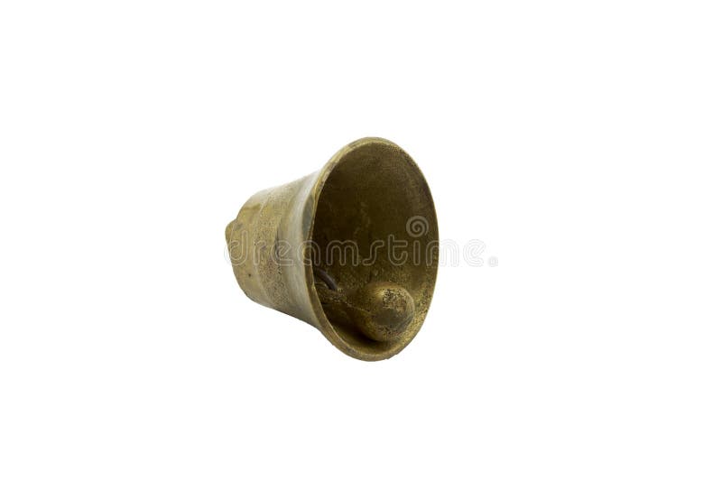 Single Brass or Bronze Bell Stock Photo - Image of metal, isolated: 9097638