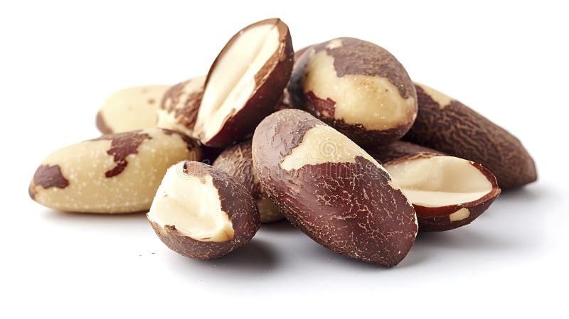 Single Brazil Nut on Pristine White Background. Stock Image - Image of ...