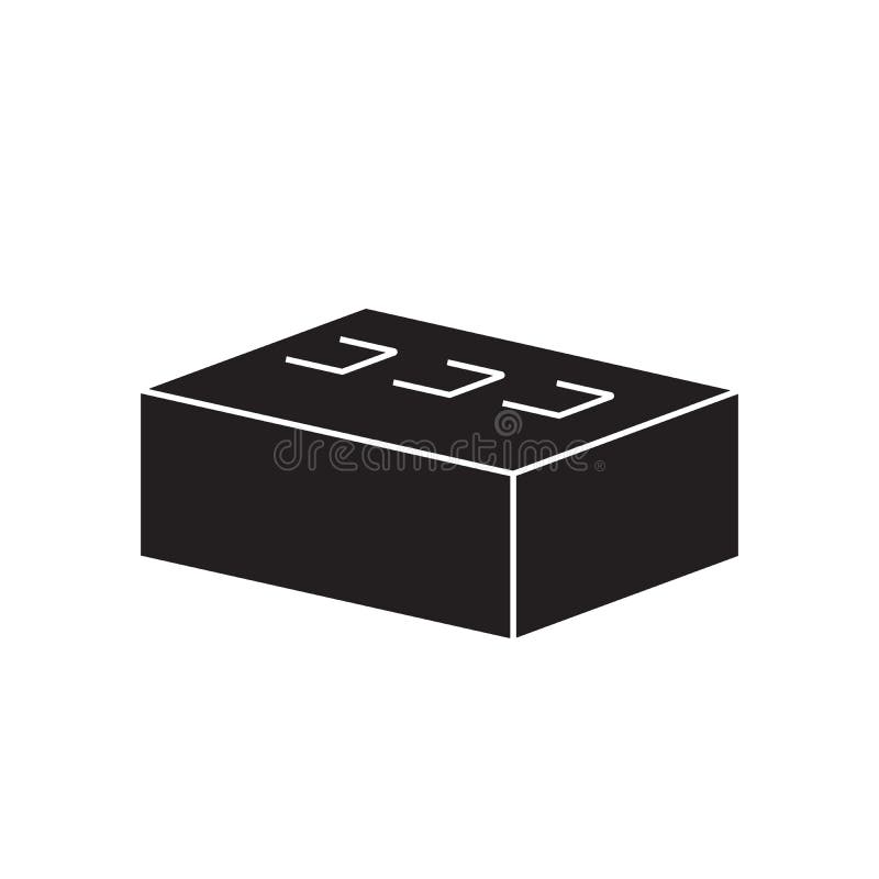 Single Brick Black Vector Concept Icon. Single Brick Flat Illustration ...