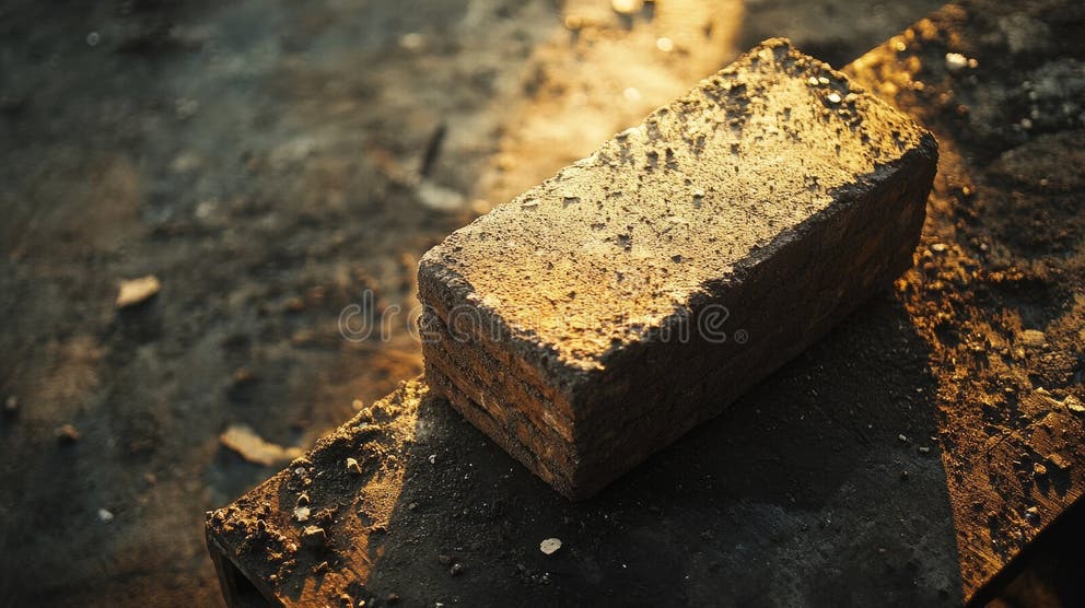 A Single Brick Illuminated by Warm Sunlight. Stock Image - Image of ...
