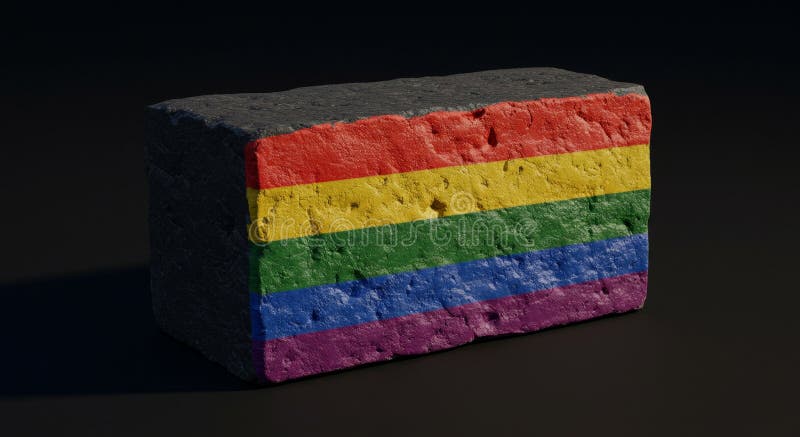 Pride Brick Symbol a Single Brick with the Rainbow LGBTQ Pride Flag ...