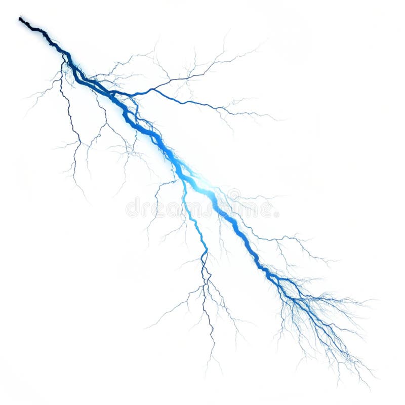 Single Bright Blue Lightning Bolt Stock Illustration - Illustration of ...