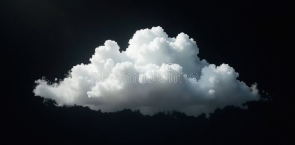 Single, Brilliant White Cloud Floating in Inky Blackness , Cloud, Soft ...