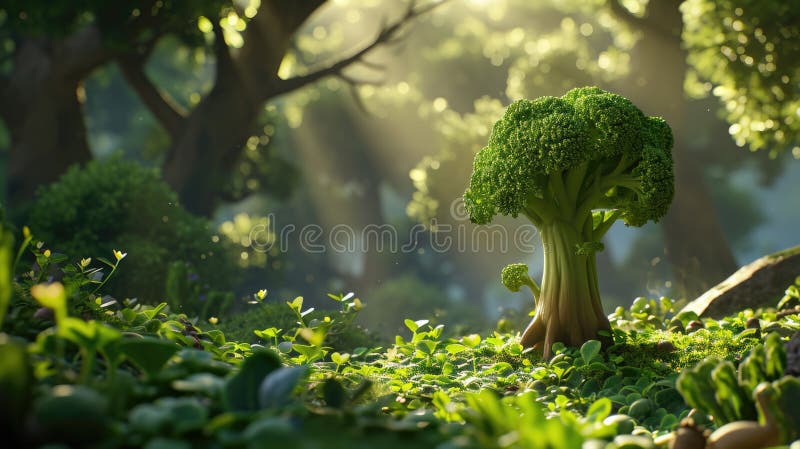 Broccoli in Forest stock image. Image of scenery, agriculture - 374474055