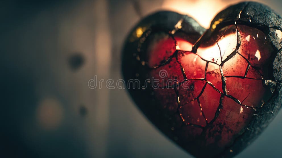 A Single Broken Heart Hangs on a Wall, Symbolizing Sadness and Longing ...