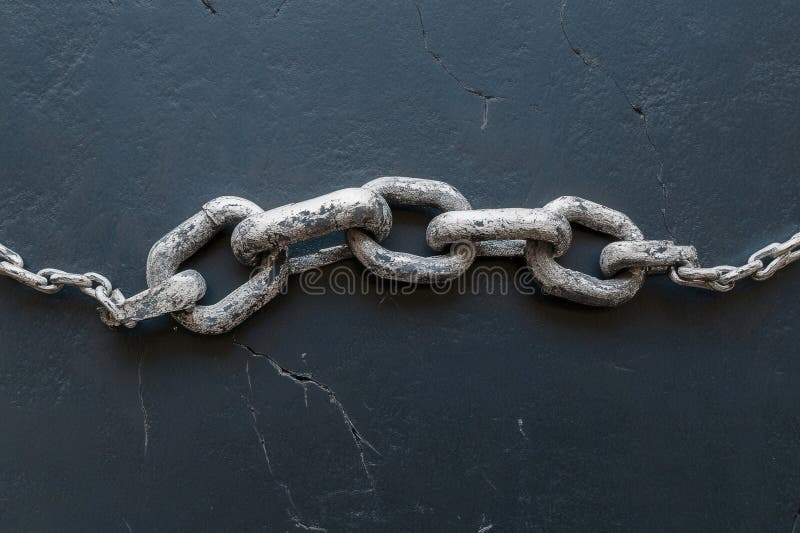 A Close-up View of a Broken Chain Link on a Smooth Surface in Natural ...