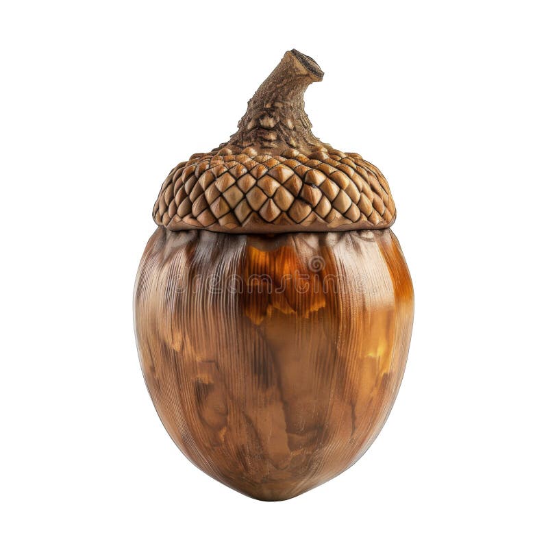 A Single Brown Acorn with a Cap Isolated on Black Stock Illustration ...