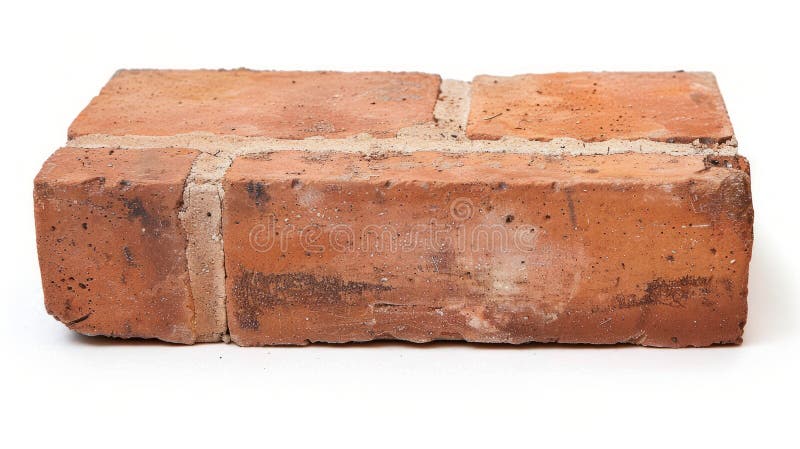 Single Brown Bricks Isolated on White Background. Concept of ...