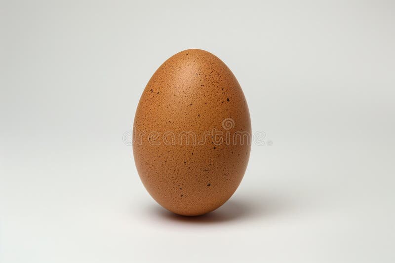 Single Brown Chicken Egg on White Background Stock Image - Image of ...