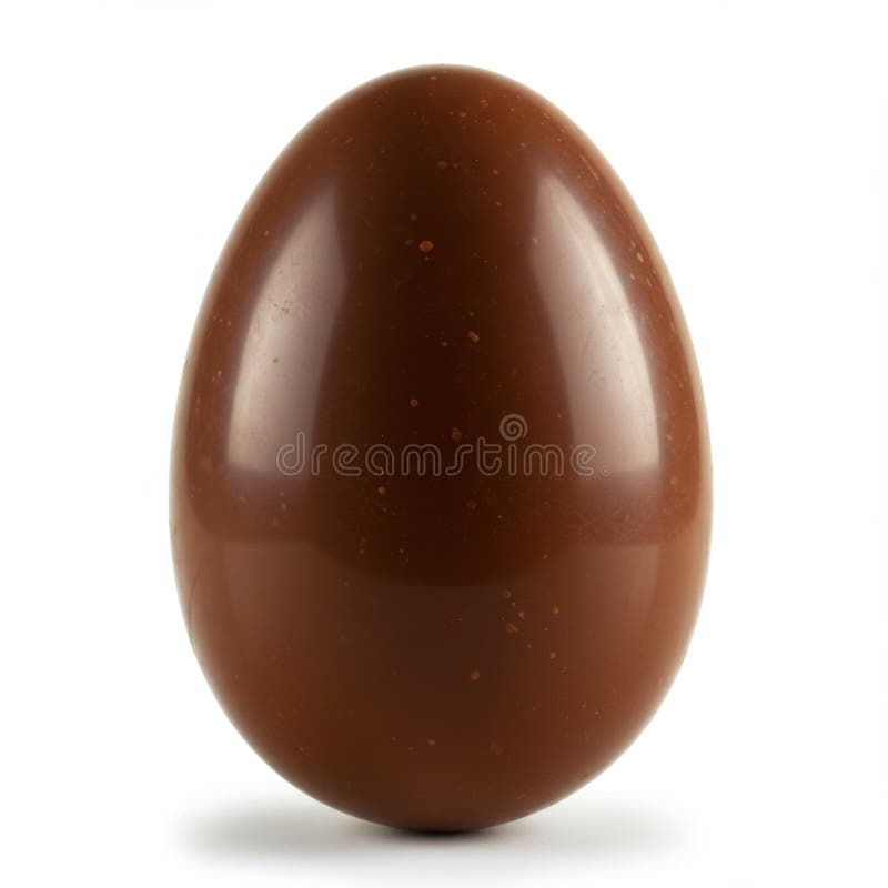 Single Brown Chocolate Egg on White Background Stock Illustration ...