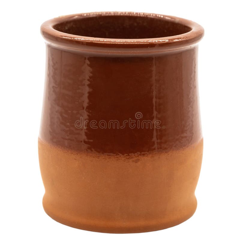 A single brown clay cup stock image. Image of drink - 262599269